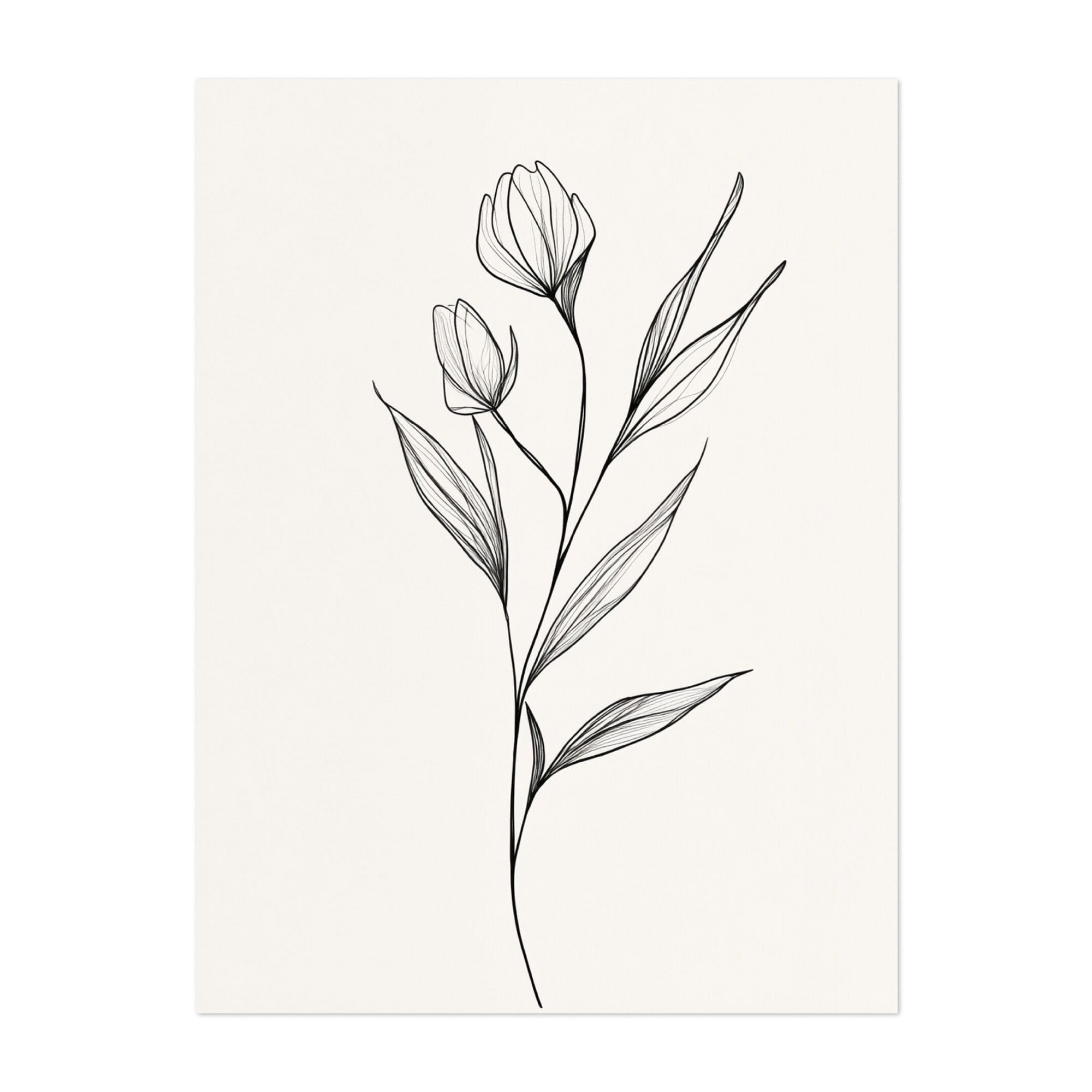 Abstract Flower Line Art - Line Drawing Line Art Floral Minimalist ...