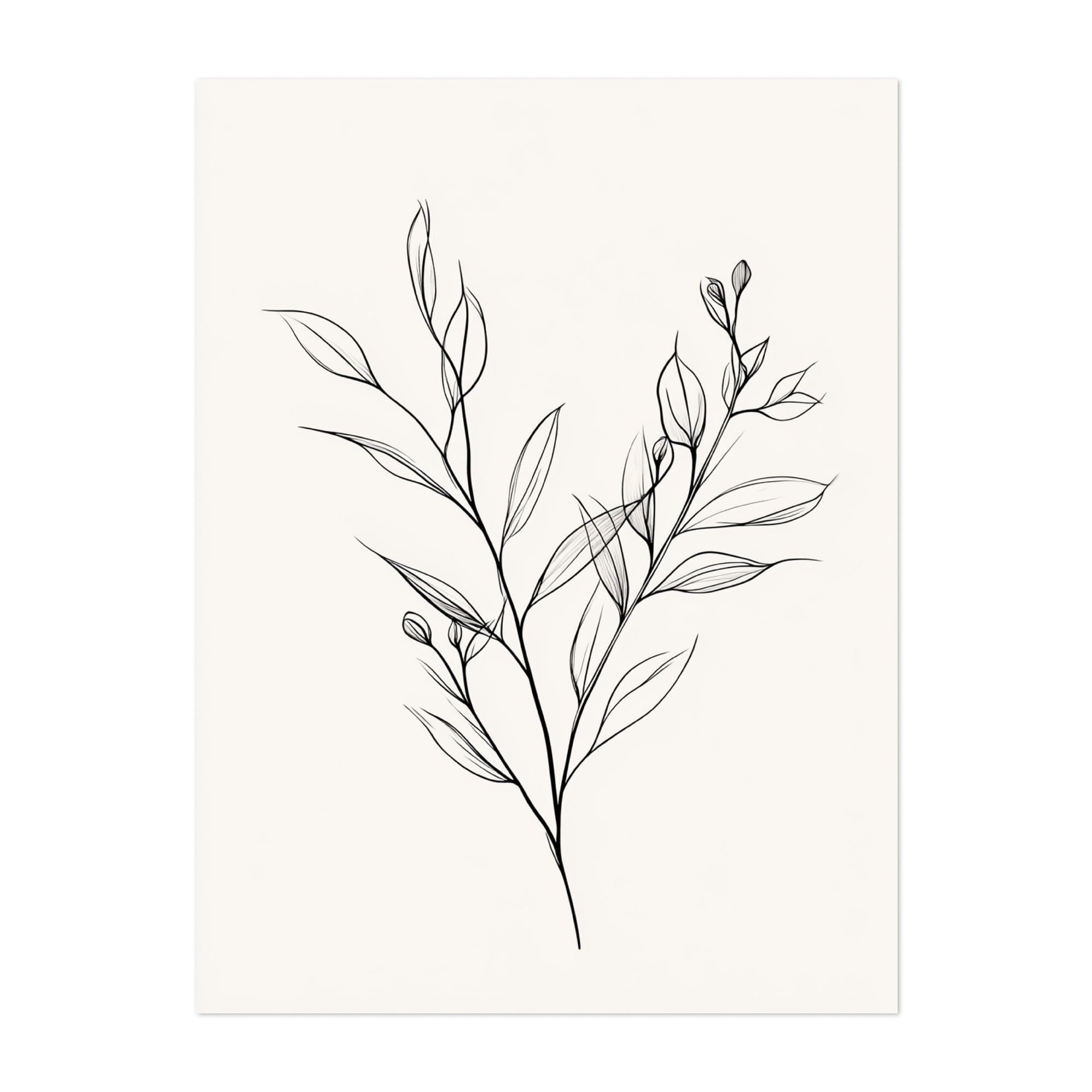 Abstract Flower Line Drawing - Line Drawing Unframed Wall Art Print 16 ...