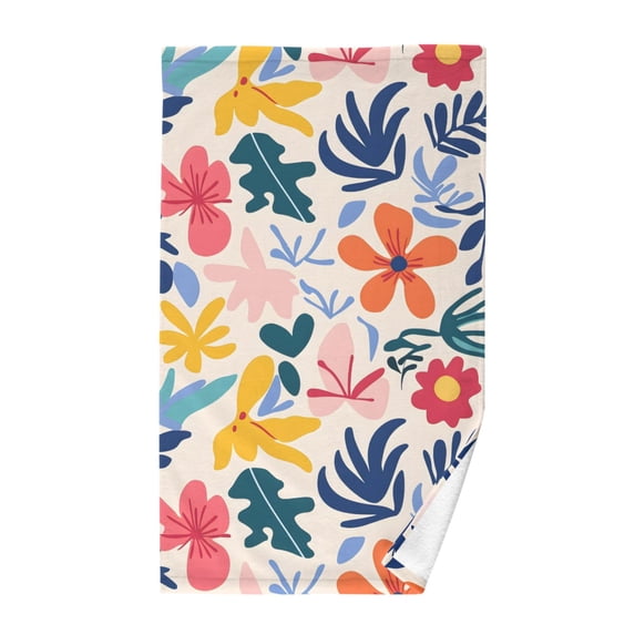 Abstract Flower Pattern Bath Towel 100% Cotton Soft Thick High ...