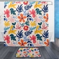 Abstract Flower Pattern Bathroom Accessory Sets Waterproof Shower ...