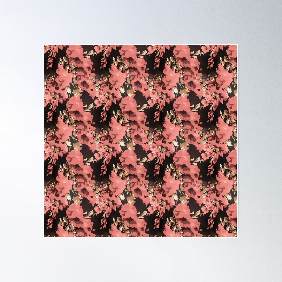 Abstract Flower Pattern Poster Wall Art, Modern Wall Decor For Living ...