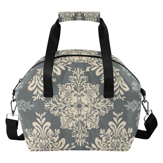 Abstract Flower Pattern Symmetrical Insulated Lunch Bag Reusable ...