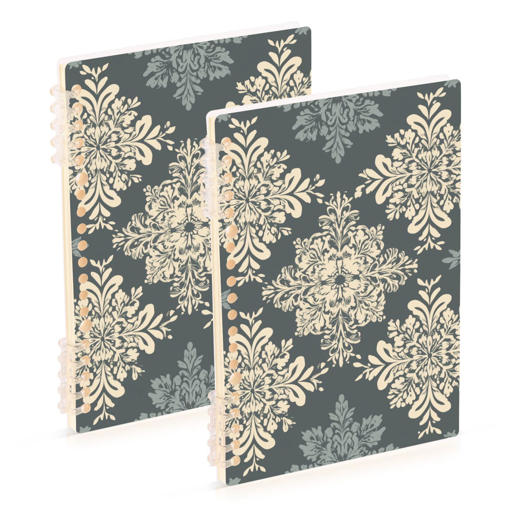 Abstract Flower Pattern Symmetrical Notebook Detachable Coil Notebook ...