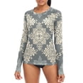 Abstract Flower Pattern Symmetrical Women's Rash Guard Shirts UPF 50 ...