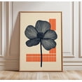 Abstract Flower Poster Blue Line Botanical Wall Art Modern Floral ...