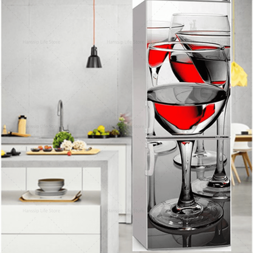 Abstract Flower Seaside Fridge Wallpaper Stickers Waterproof PVC ...