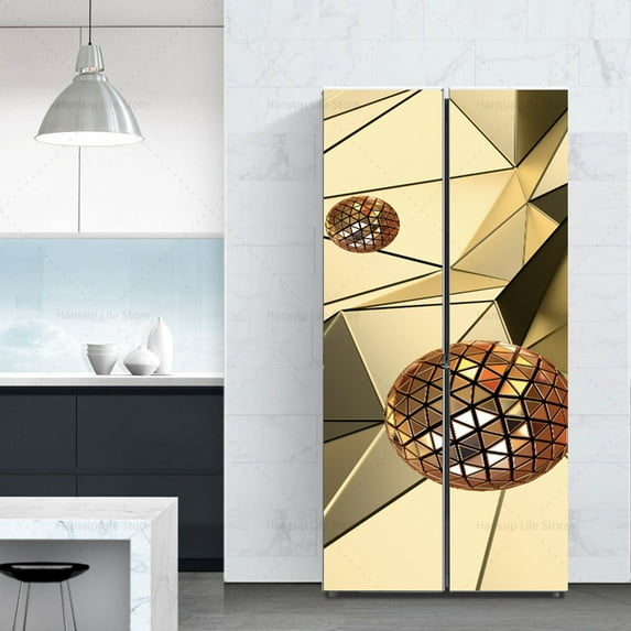 Abstract Flower Seaside Fridge Wallpaper Stickers Waterproof PVC ...