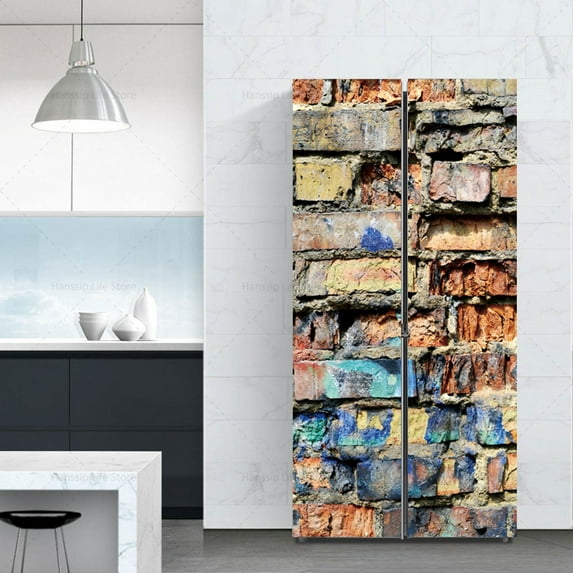 Abstract Flower Seaside Fridge Wallpaper Stickers Waterproof PVC ...