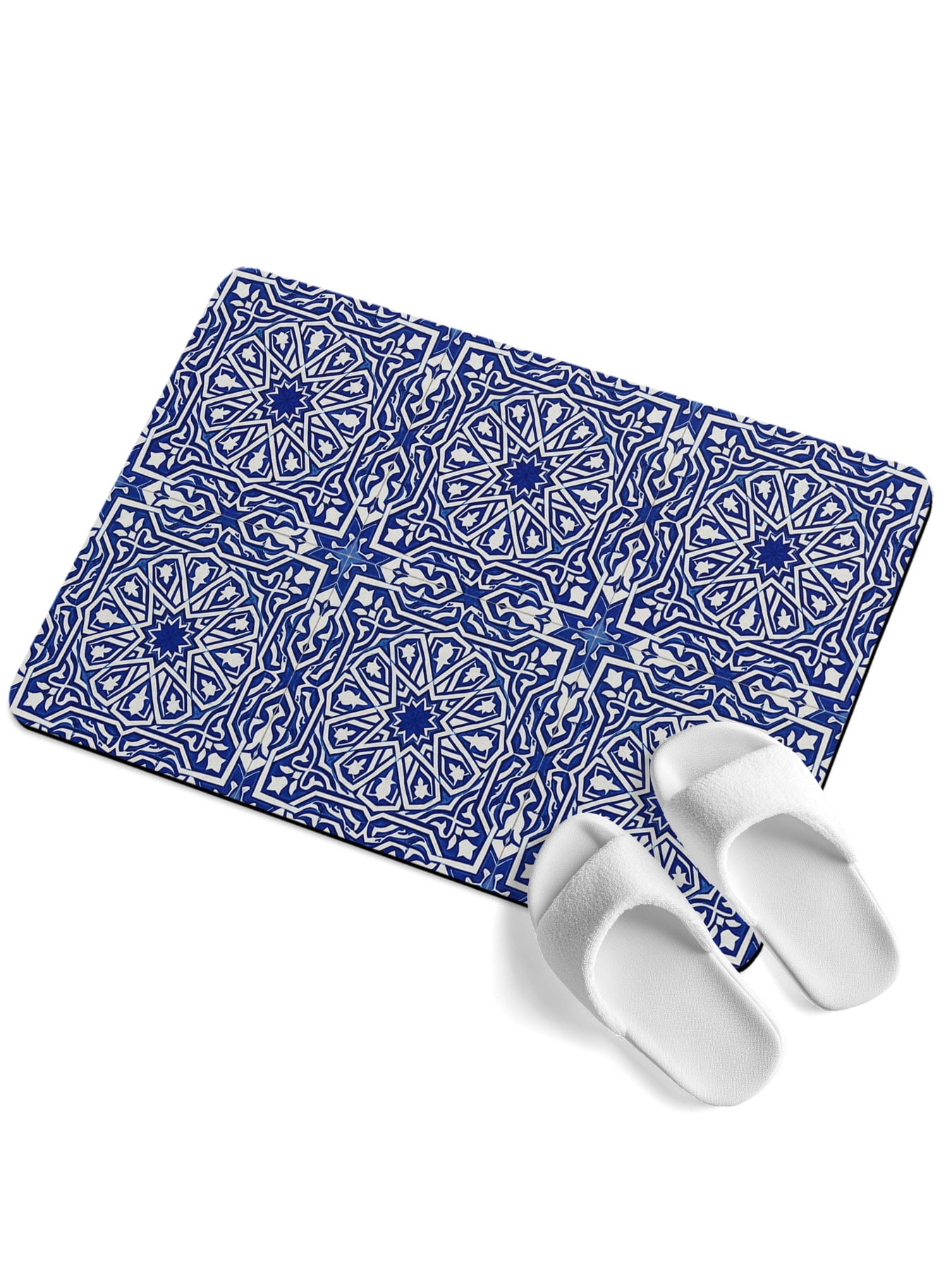 Abstract Flower Soft Diatomaceous Earth Mat, Moroccan Traditional ...