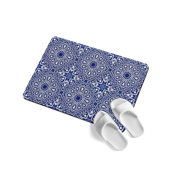 Abstract Flower Soft Diatomaceous Earth Mat, Moroccan Traditional ...