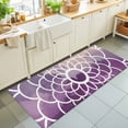 Abstract Flower Texture Rectangle Rug 2'x6' Purple and Gray Oil ...