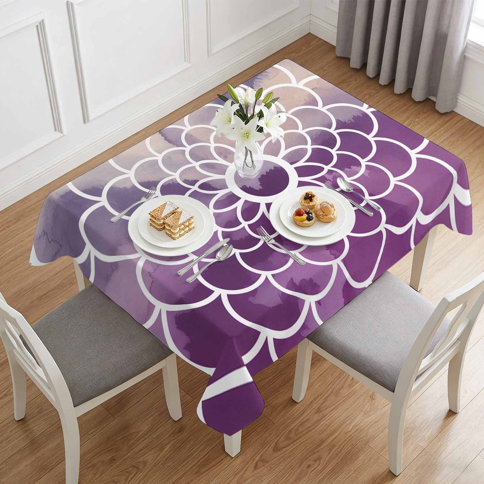 Abstract Flower Texture Table Cloth 60x84in, Waterproof Rectangle ...