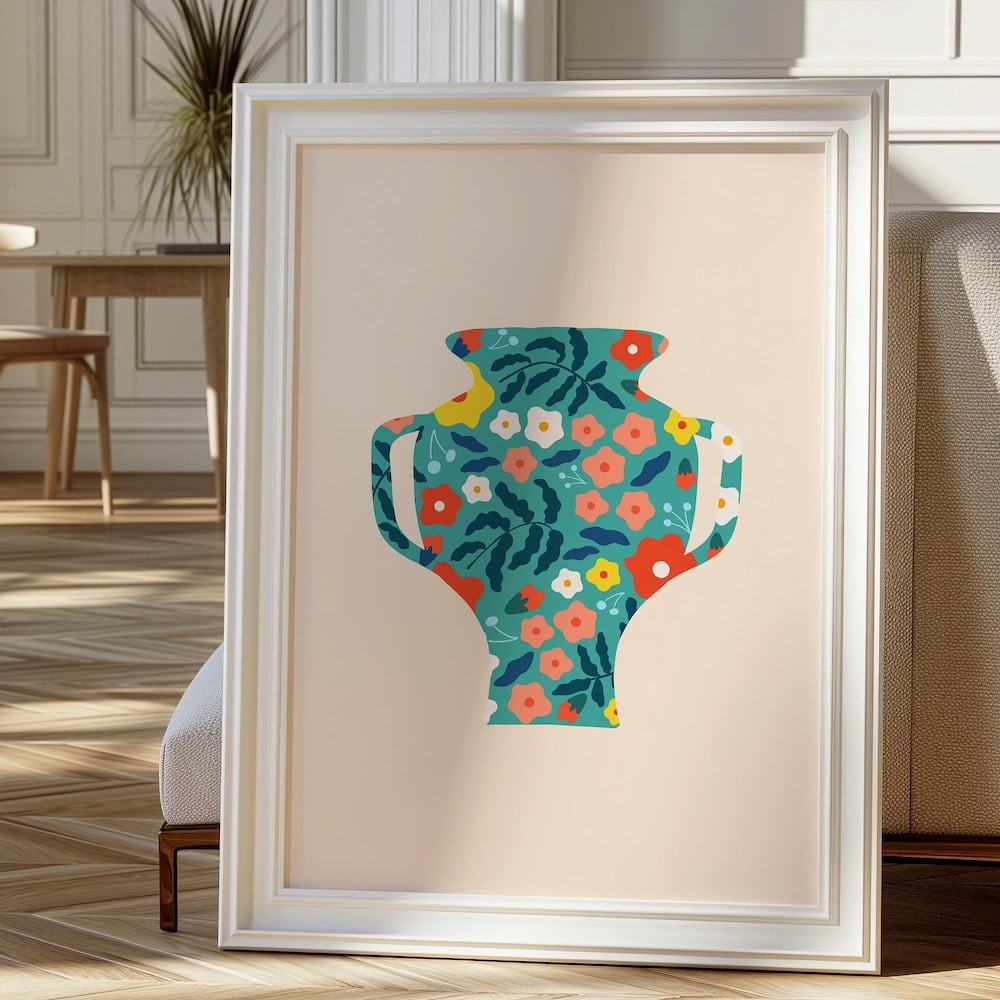 Abstract Flower Vase Print Flower Wall Art Flower Poster Wall Decor ...