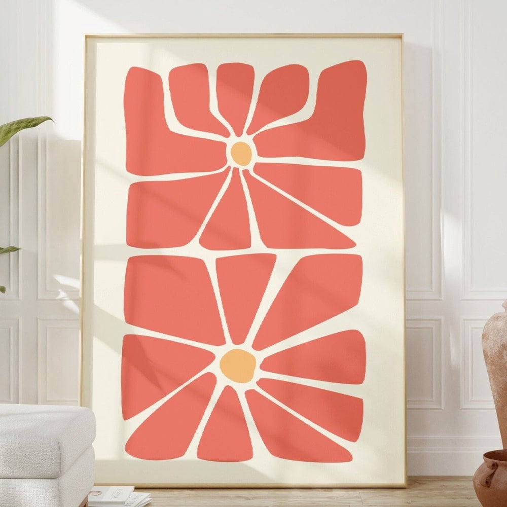 Abstract Flower Wall Art Danish Pastel Print Boho Print Floral Prints ...