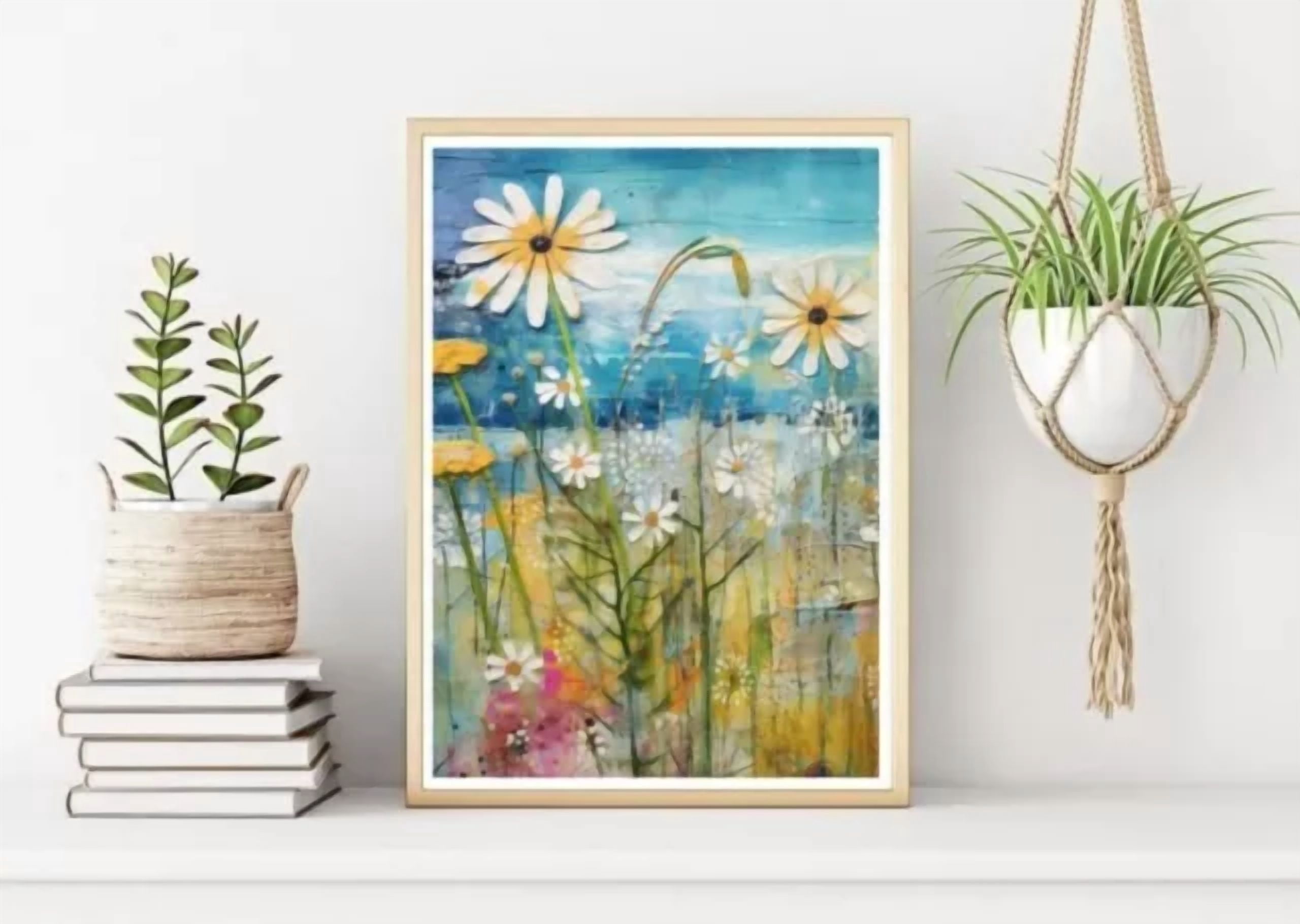 Abstract Flower Wall Poster Print Wall Art Home Decor Vintage Art Print ...