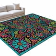 Abstract Flower Washable Rug 5x7 Area Rug for Living Room Bedroom Non ...