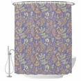 Abstract Flowers Bathroom Shower Curtains with Hooks, Orange Yellow ...