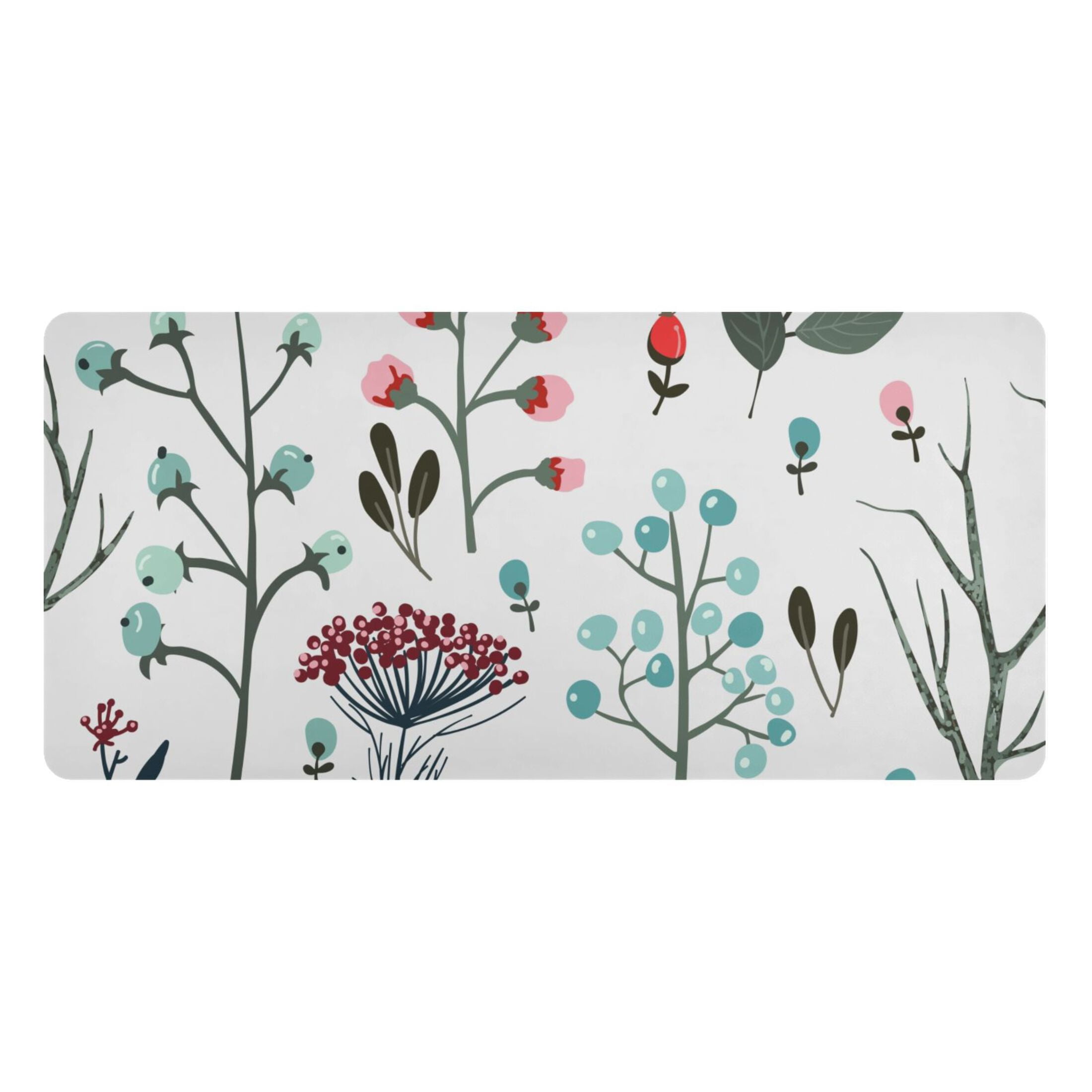 Abstract Flowers Botanical Desk Mats Large Mouse Pad Long Keyboard ...