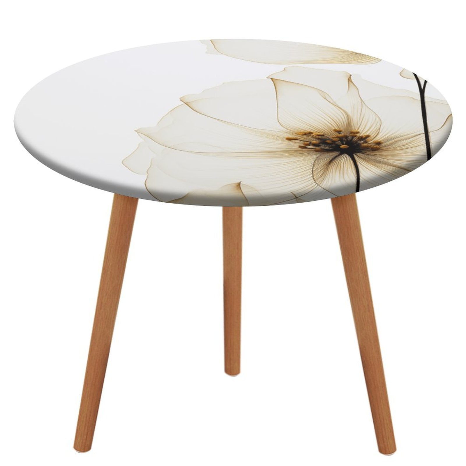 Abstract Flowers Fitted Table Cover - Waterproof Elastic Edged ...