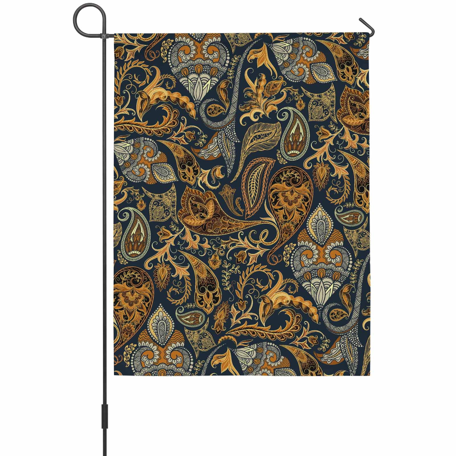 Abstract Flowers House Flags For Outdoor, Retro Paisley Floral Pattern ...