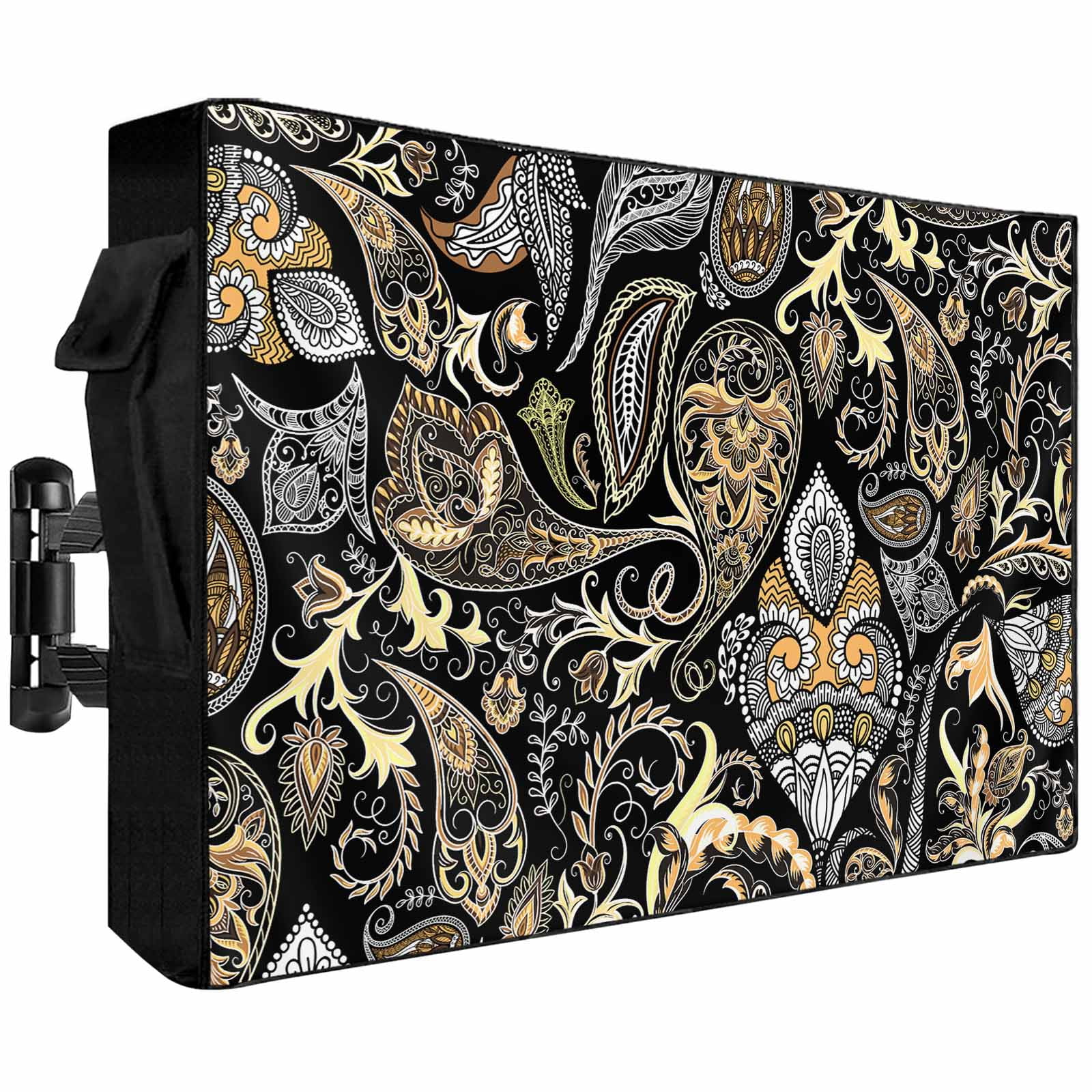 Abstract Flowers Outdoor TV Cover 70 to 75 inch Retro Paisley Floral ...
