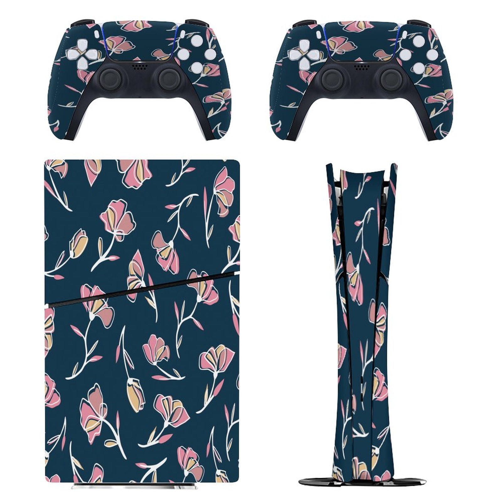 Abstract, Flowers PS5/PS5 Slim Digital Disc Skin Sticker For Console ...