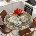 Abstract Flowers Pattern Round Fitted Tablecloth with Elastic Edge ...