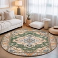 Abstract Flowers Pattern Round Rug 5ft Classic Bohemian Art Washable ...