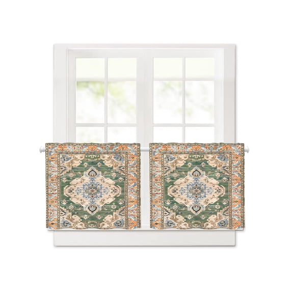 Abstract Flowers Pattern Short Blackout Curtains 30 Inch Long,Classic ...