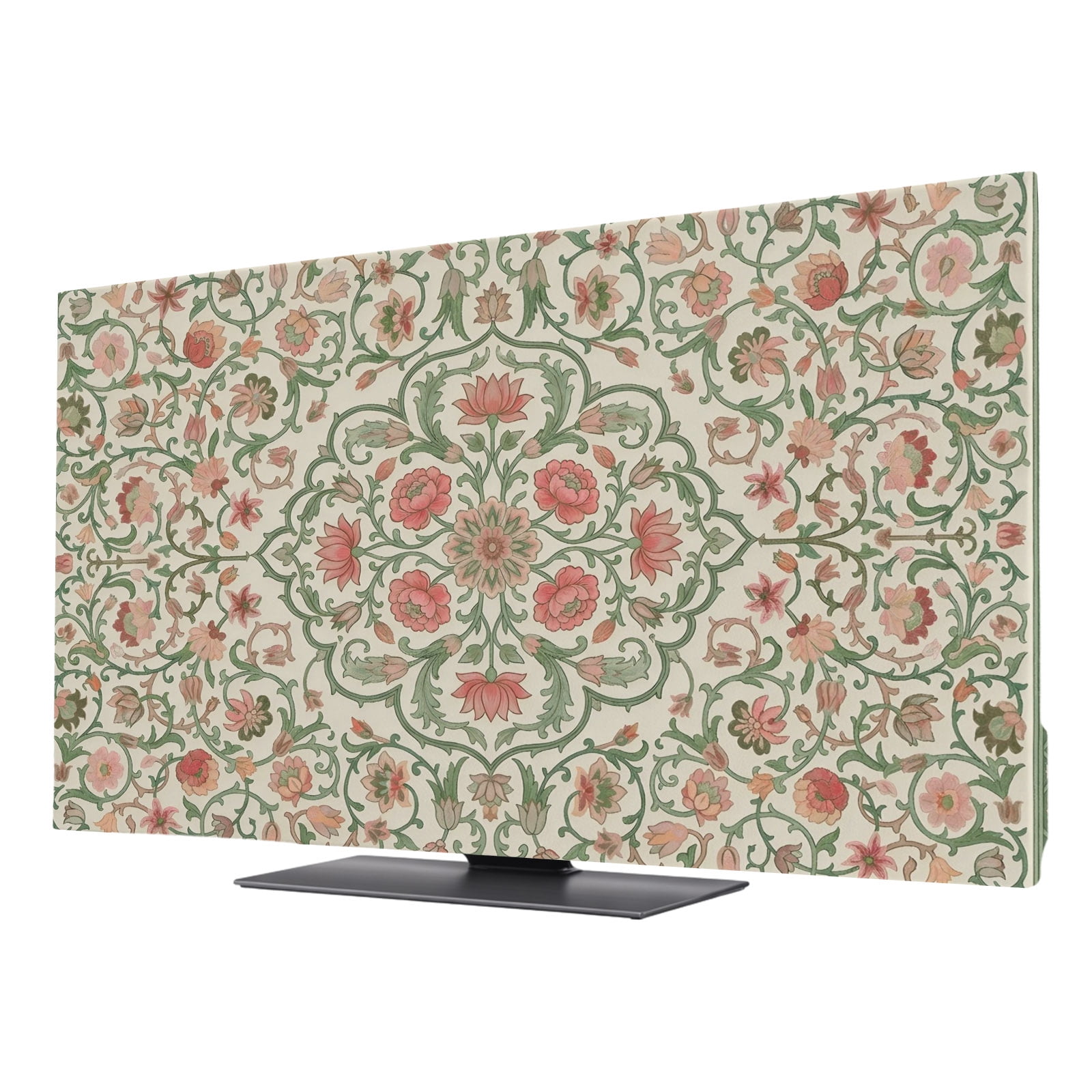 Abstract Flowers Print TV Cover for 32 Inch Screen,Stretch Fabric ...
