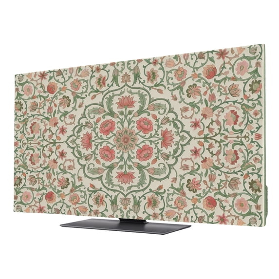Abstract Flowers Print TV Cover for 40 Inch Screen,Stretch Fabric ...