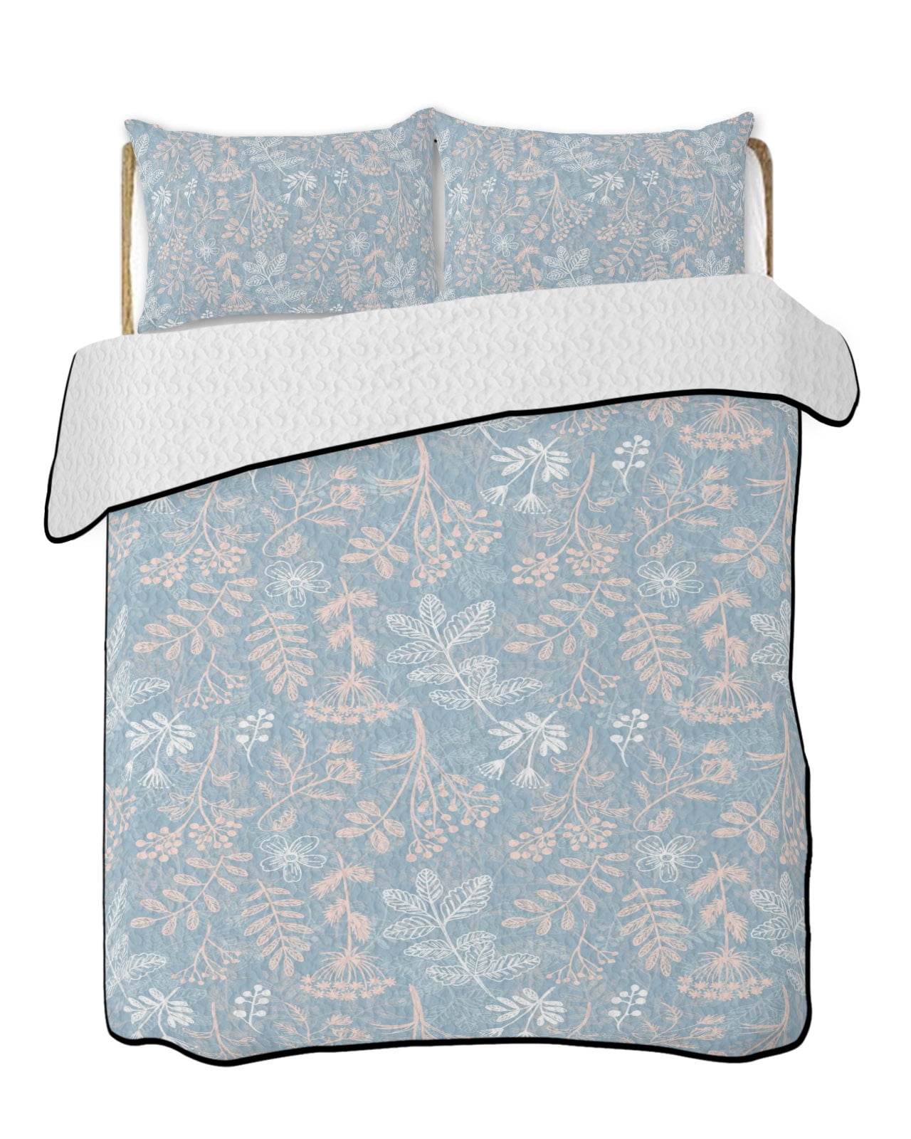 Abstract Flowers Quilts Bedding Set Full Size Pink Dandelion Lavender ...