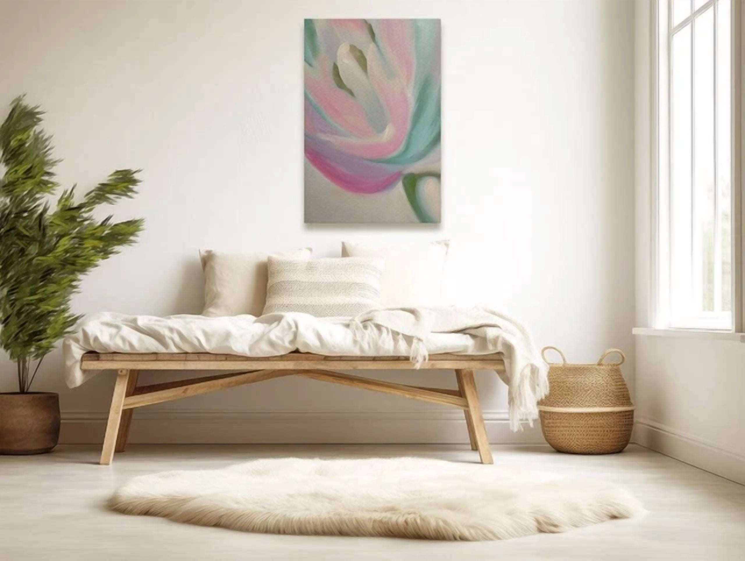 Abstract Flowers Shapes Wall Art Home Decor Vintage Gift Living Room ...