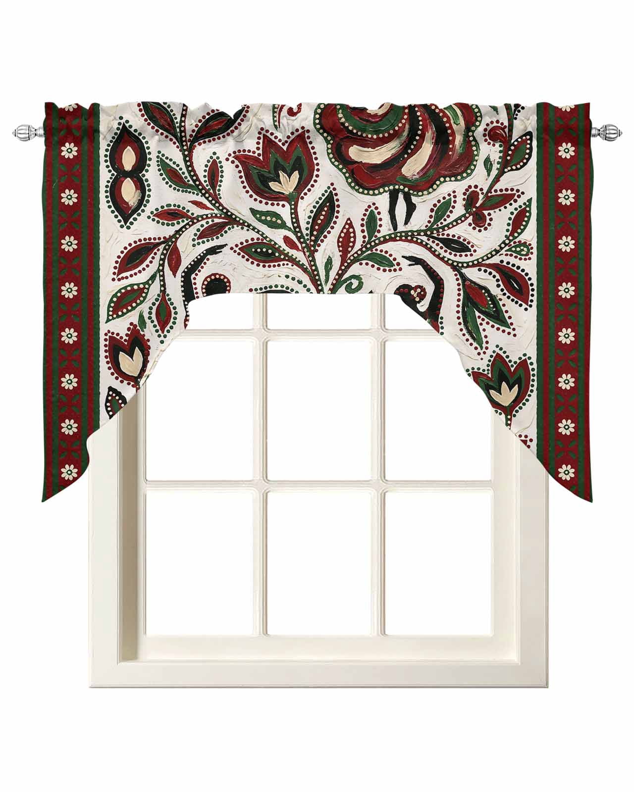 Abstract Flowers Swag Valances for Windows, Small Curtains Drapes ...