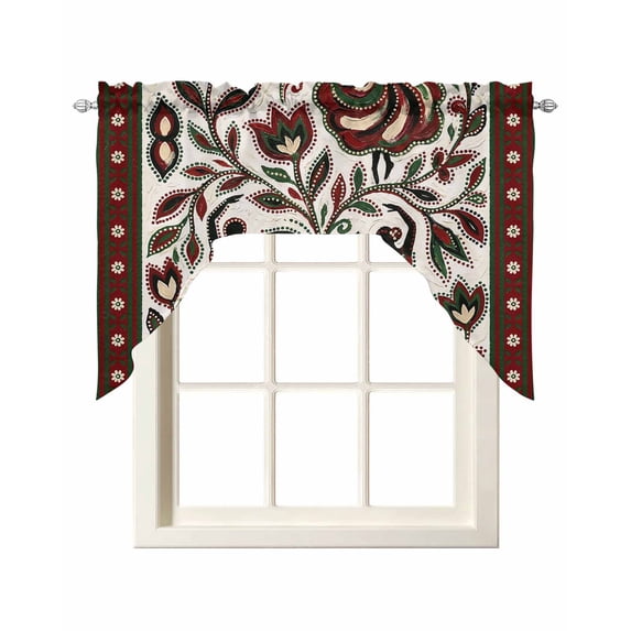 Abstract Flowers Swag Valances for Windows, Small Curtains Drapes ...