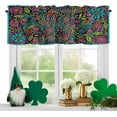 Abstract Flowers Valances for Windows, Retro Abstract Blue Pink Orange ...