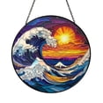 Abstract Flowing Tree Stained Glass Suncatcher – Circular Decorative ...