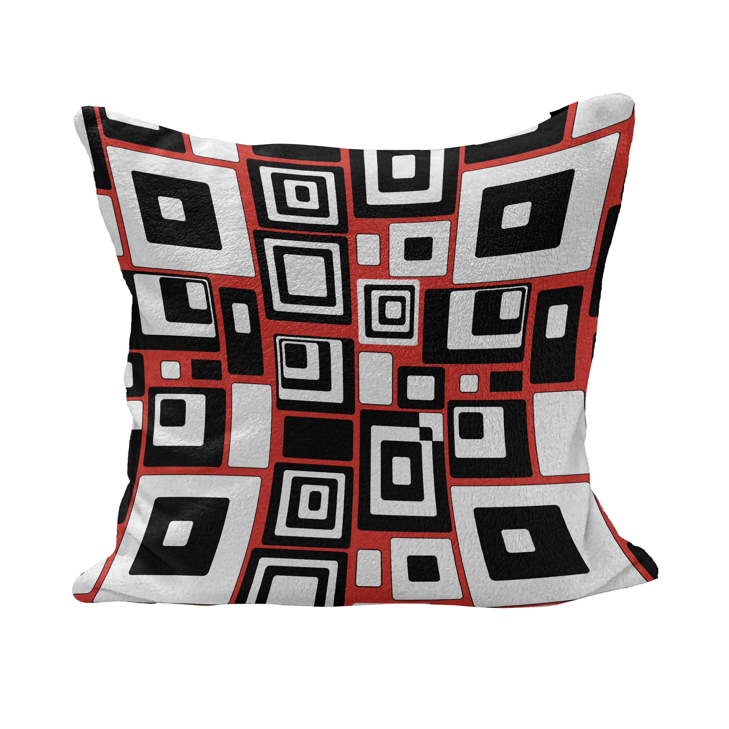 Abstract Fluffy Throw Pillow Cushion Cover, Minimalist Geometric Retro ...