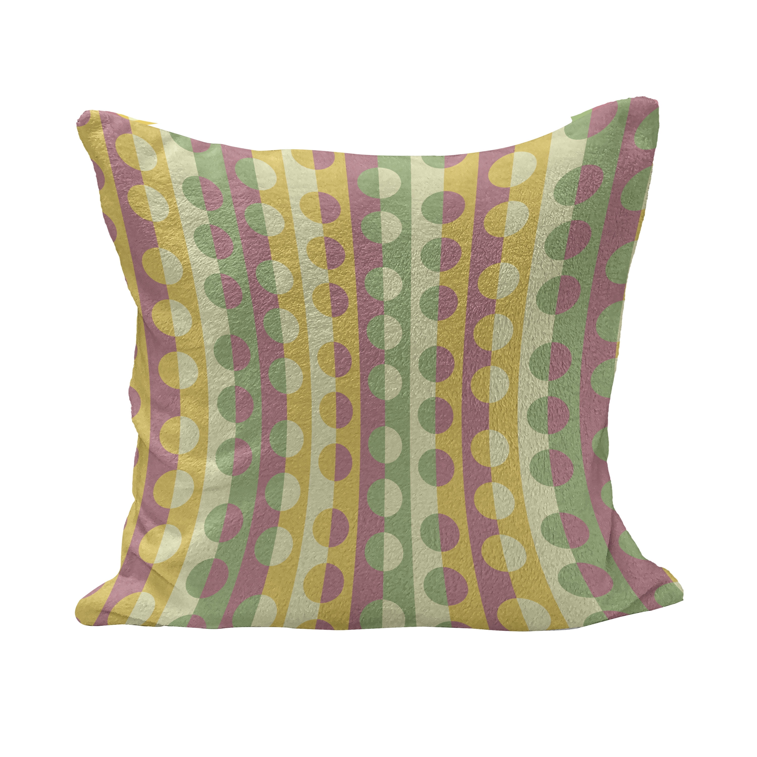 Abstract Fluffy Throw Pillow Cushion Cover, Retro Textured Circle ...
