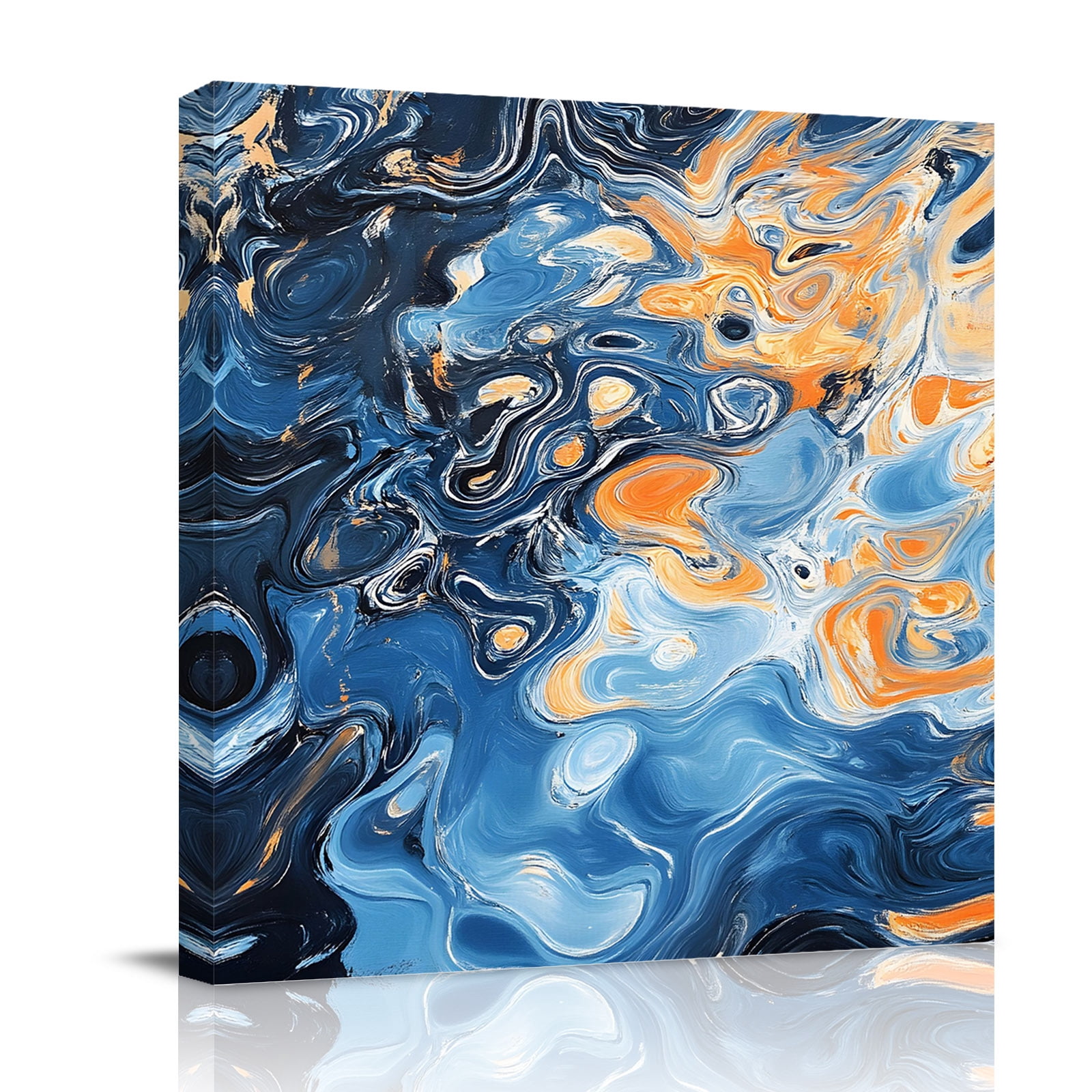 Abstract Fluid Art Canvas Wall Art for Living Room, Marble Liquid Waves ...