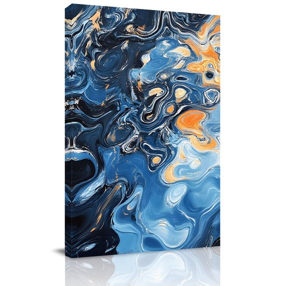 Abstract Fluid Art Canvas Wall Art for Living Room, Marble Liquid Waves ...