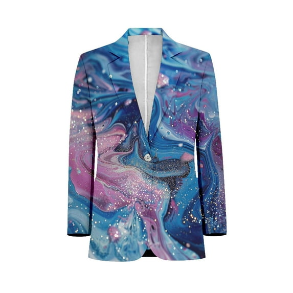 Abstract Fluid Art Men's Suit Blazer Casual Party Wear Slim Fit Suit ...