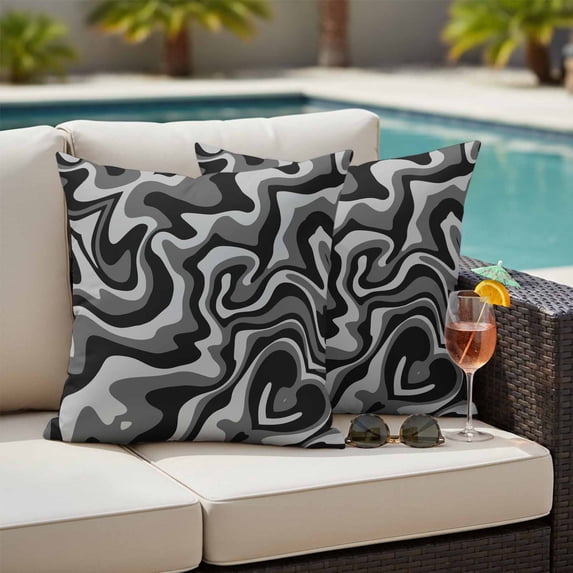 Abstract Fluid Art Outdoor Pillow Covers 20x20 Inch Throw Pillow Covers ...