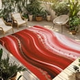 Abstract Fluid Art Outdoor Rug, Retro Red Gradient Oil Painting Non ...