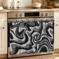 Abstract Fluid Art Oven Curtain with Tie Top,Oven Skirt Curtain for ...