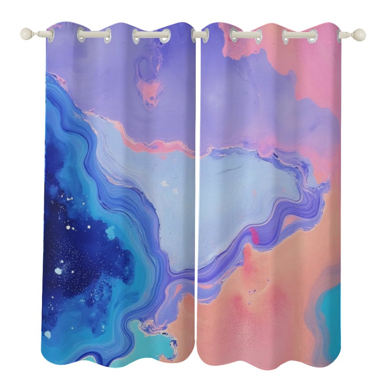 Abstract Fluid Art Print 2 Panels 3D Printing Pattern Curtain for ...