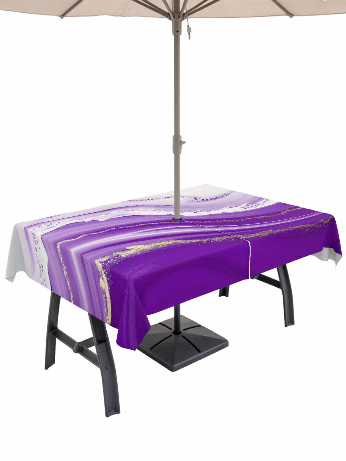 Abstract Fluid Art Rectangle Outdoor Tablecloth with Umbrella Hole ...