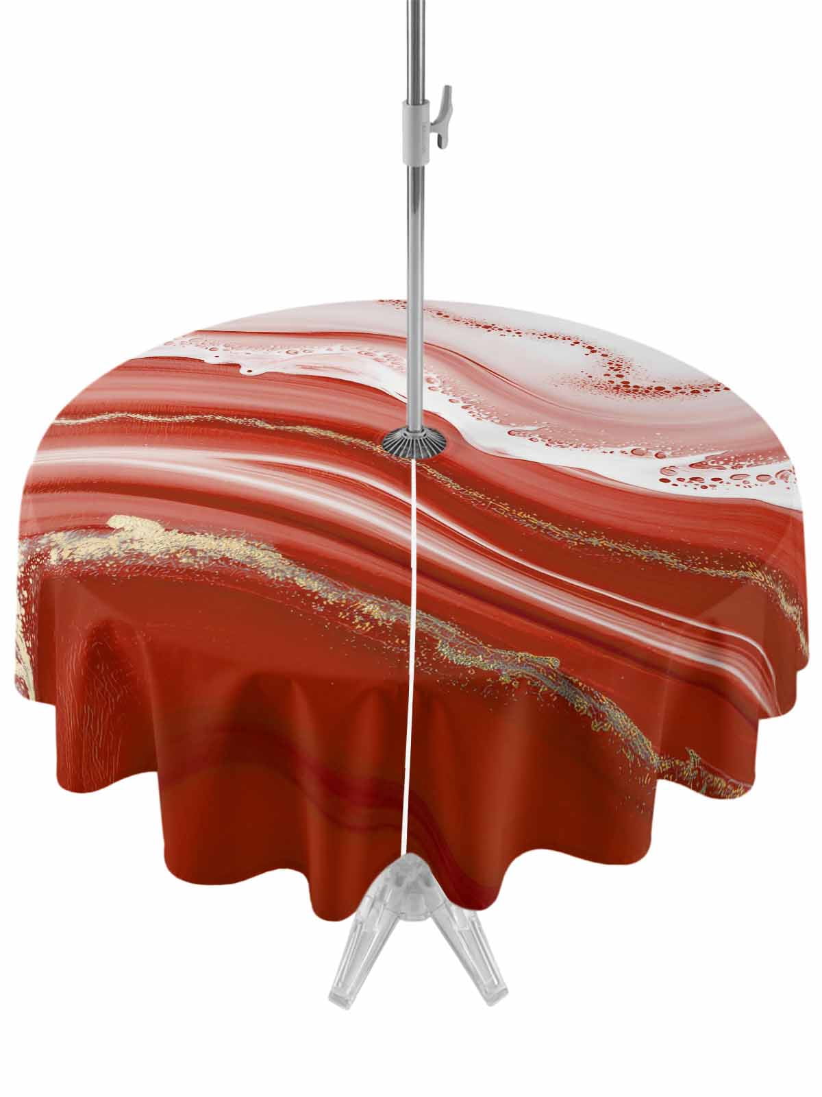 Abstract Fluid Art Round Outdoor Tablecloth with Umbrella Hole Vintage ...