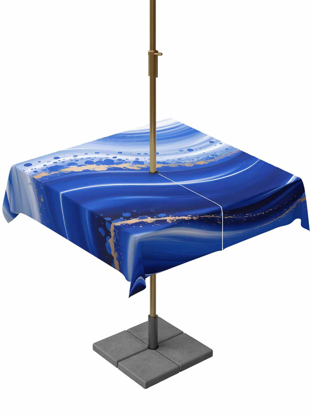 Abstract Fluid Art Square Outdoor Tablecloth with Umbrella Hole Retro ...