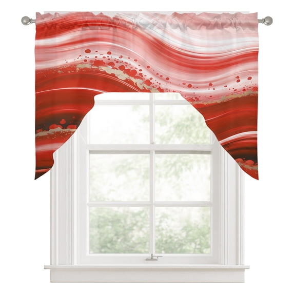 Abstract Fluid Art Swag Valance for Windows, Retro Red Gradient Oil ...